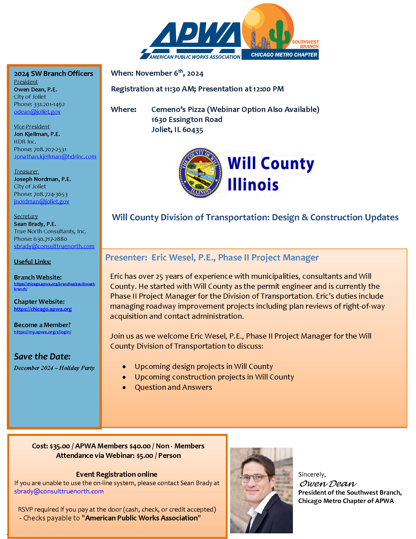 Will County DOT – Design & Construction Updates – APWA Chicago Metro ...