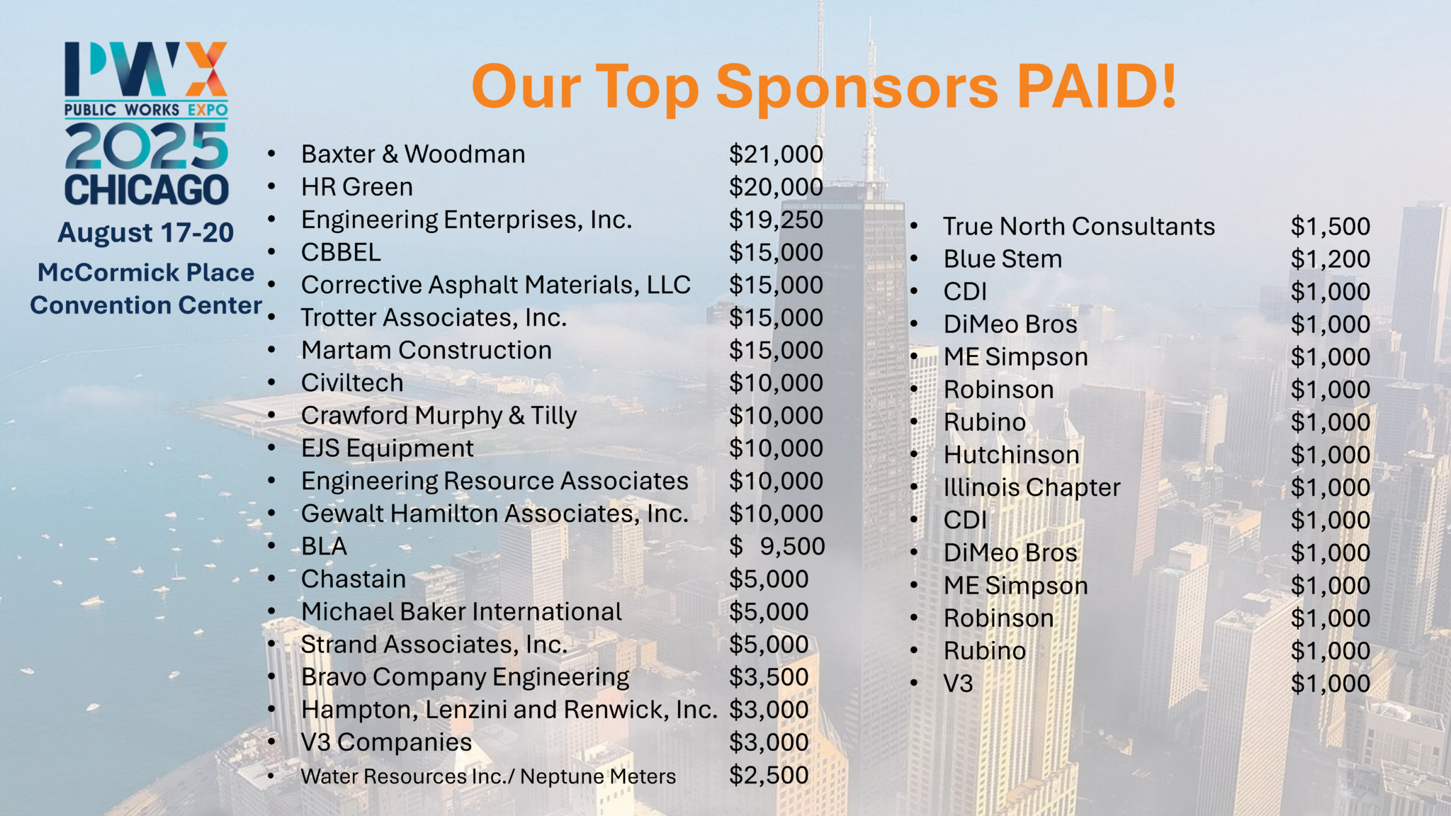 PWX 2025 Chicago – APWA Chicago Metro Chapter