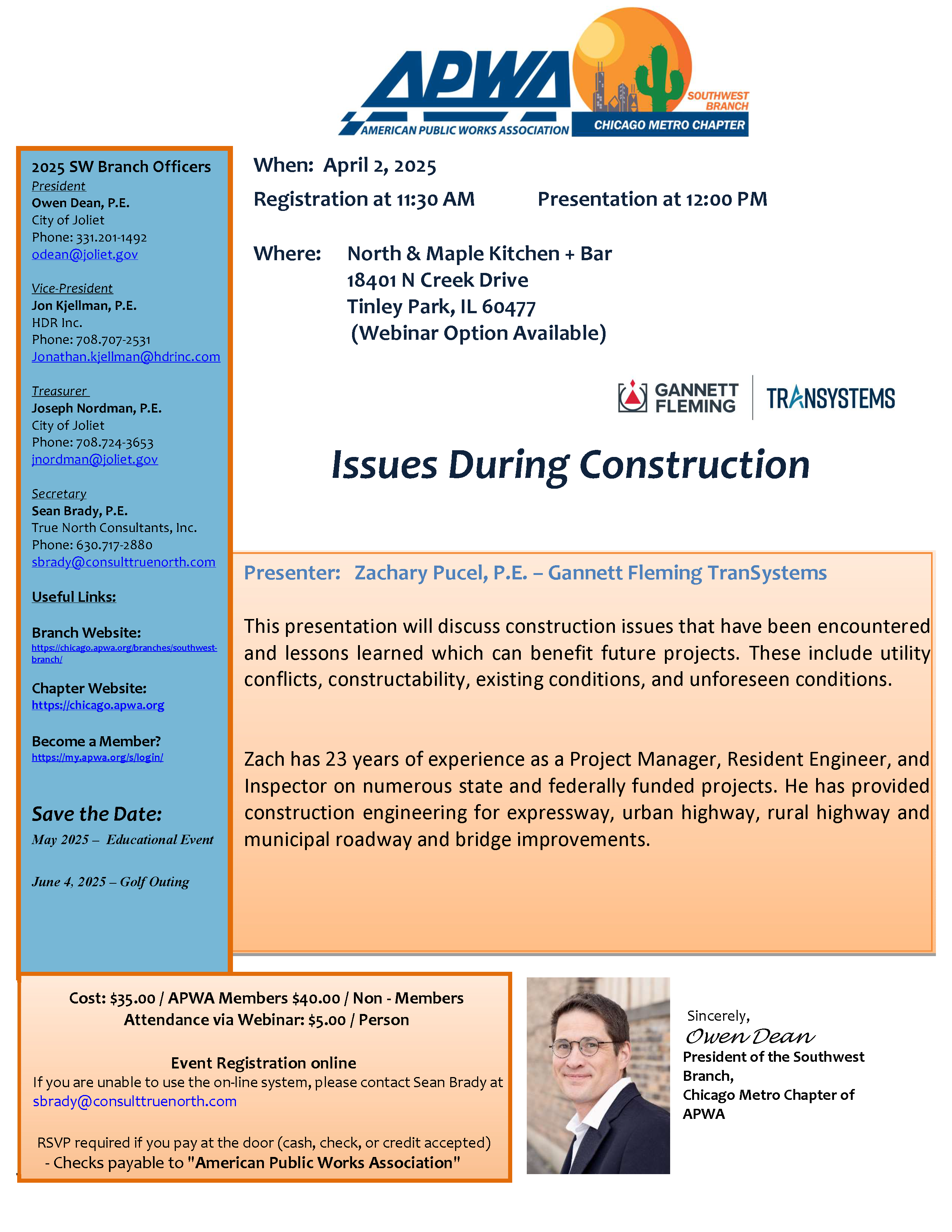 Issues During Construction – APWA Chicago Metro Chapter