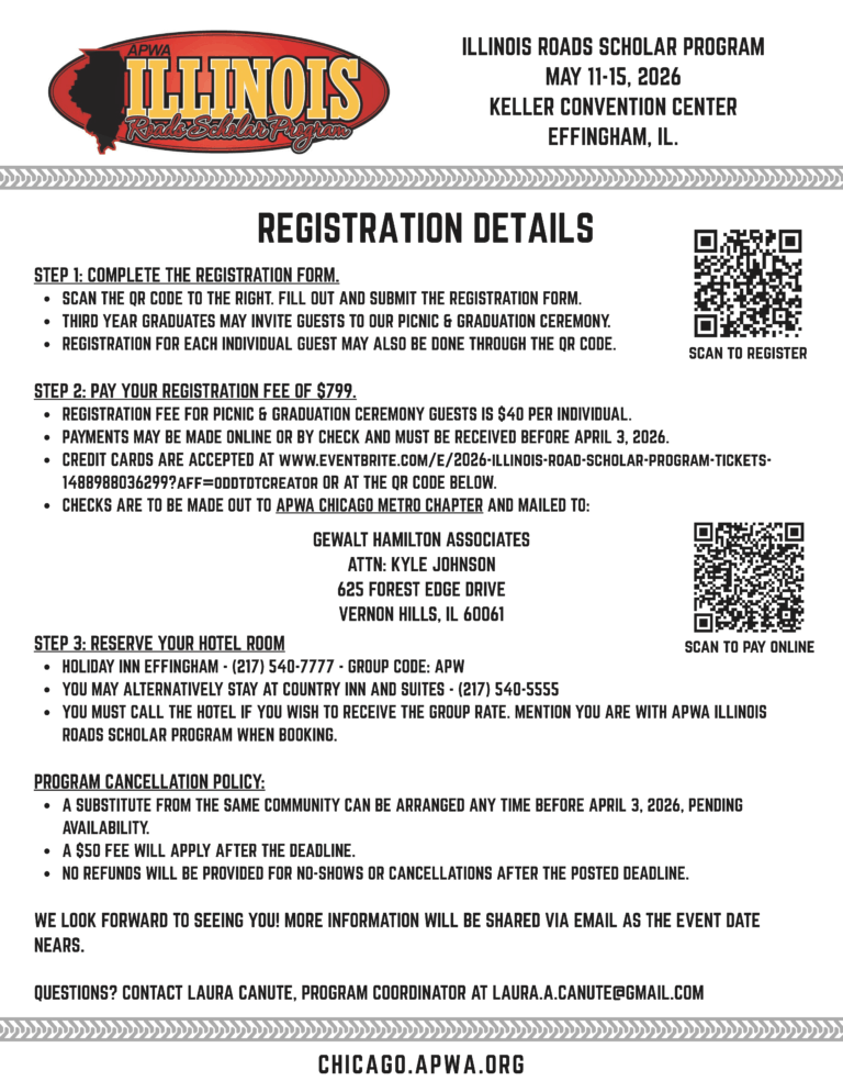 IRSP Registration – APWA Chicago Metro Chapter